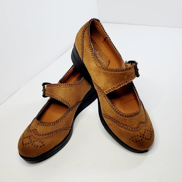 Angel Steps | Shoes | Angel Steps Womens Sz 65m Brown Suede Mary Jane ...